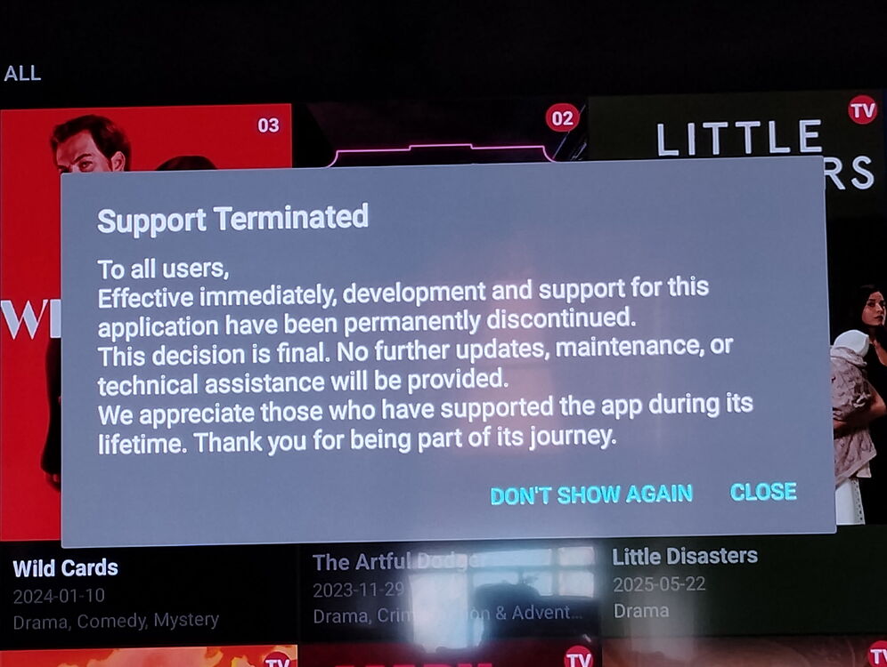 Cinema HD Support Terminated Message - APKs (Android Apps) - TROYPOINT ...
