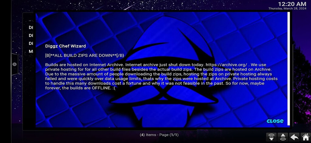 Diggz and archive.org down for now... hopefully temporary - Kodi ...