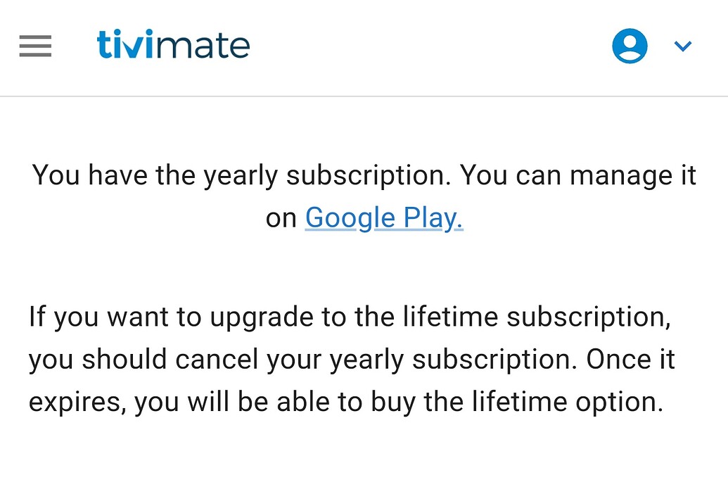 How to change Tivimate subscription from annual to lifetime - APKs ...