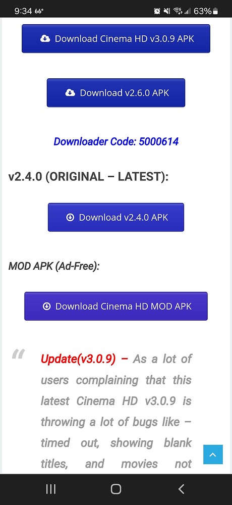 Cinema HD Will Not Update to Latest Version - APKs (Android Apps ...