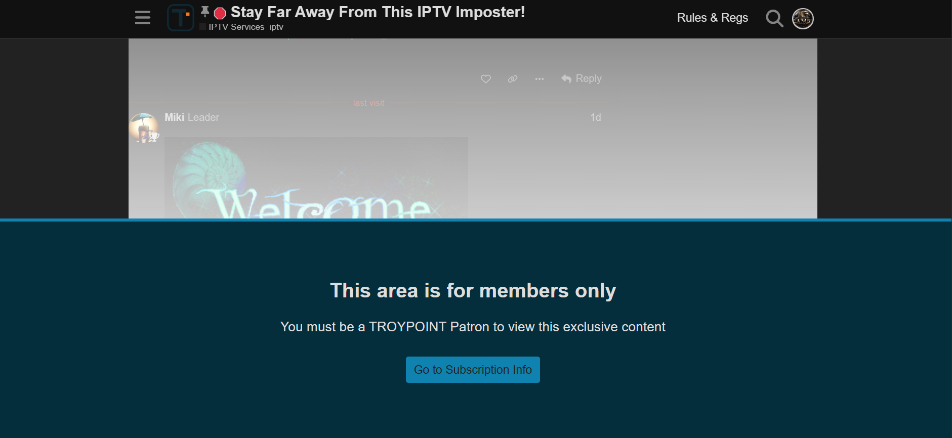 Blocked cant access content - Founders/Patrons Lounge - TROYPOINT Insider